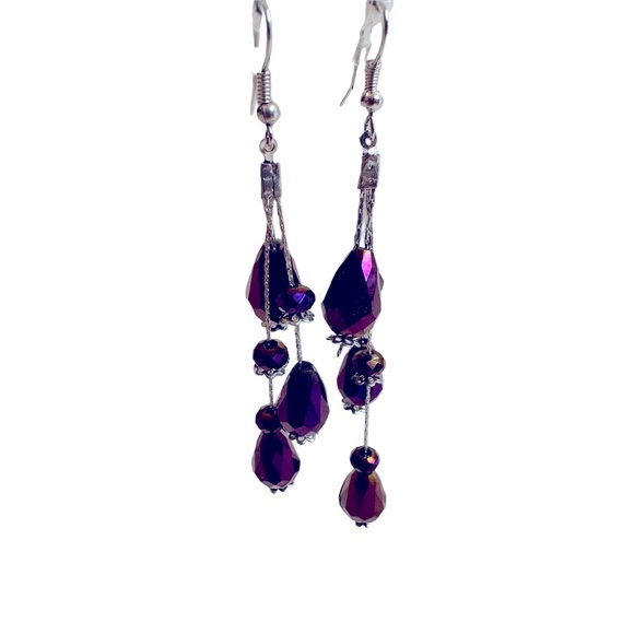 Jewelry | Metallic Purple Dangle Earrings | Poshmark